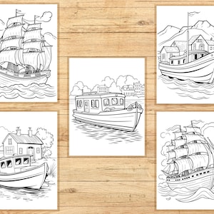 Ships & Boats Coloring Pages, 12 Printable Pages, PDF, JPEG, PNG ...