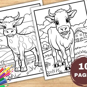 Cow Coloring Pages, 10 Printable Coloring Sheets for Kids and Adults ...