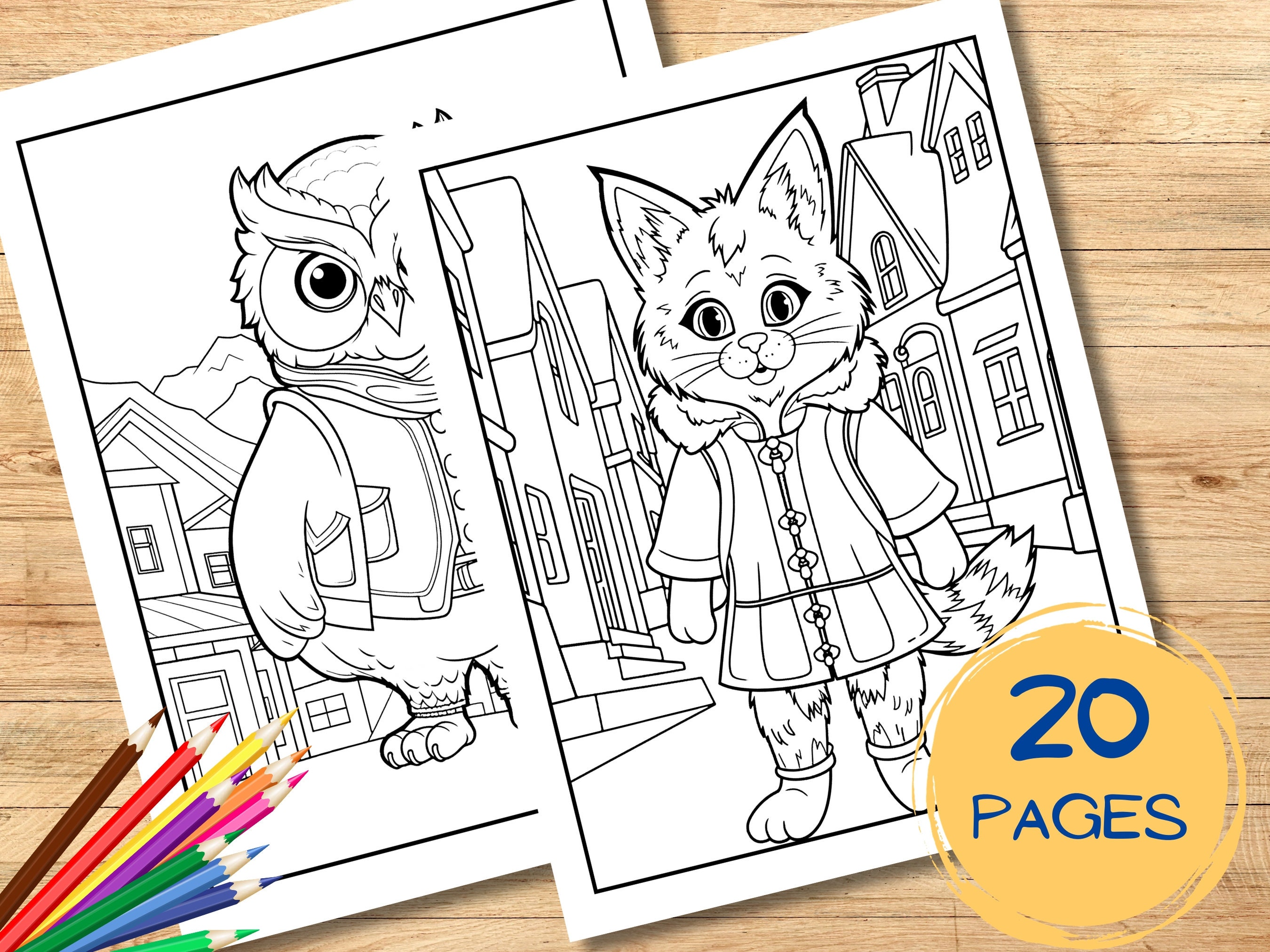 Anthropomorphic Animals in Clothes Coloring Pages 20 Printable Pages ...