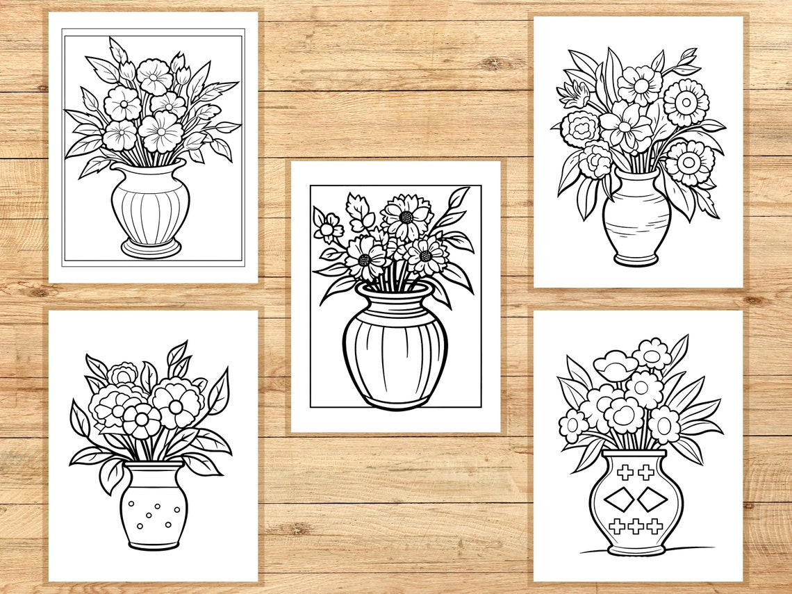 Still Life Coloring Pages - Bowl of Fruit & Flowers, 20 Printable Pages ...