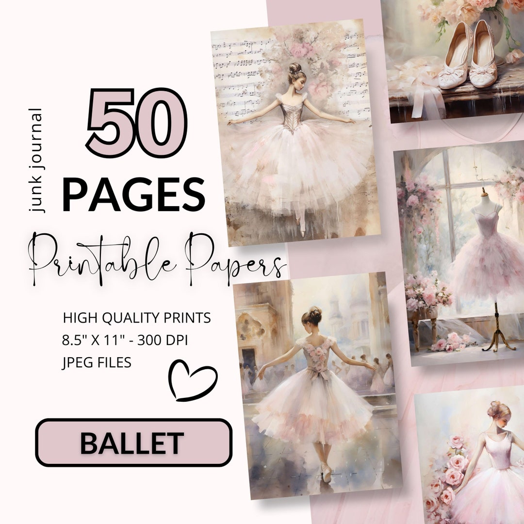 Ballet Junk Journal Paper BIG BUNDLE Digital Papers Pack Collage ...