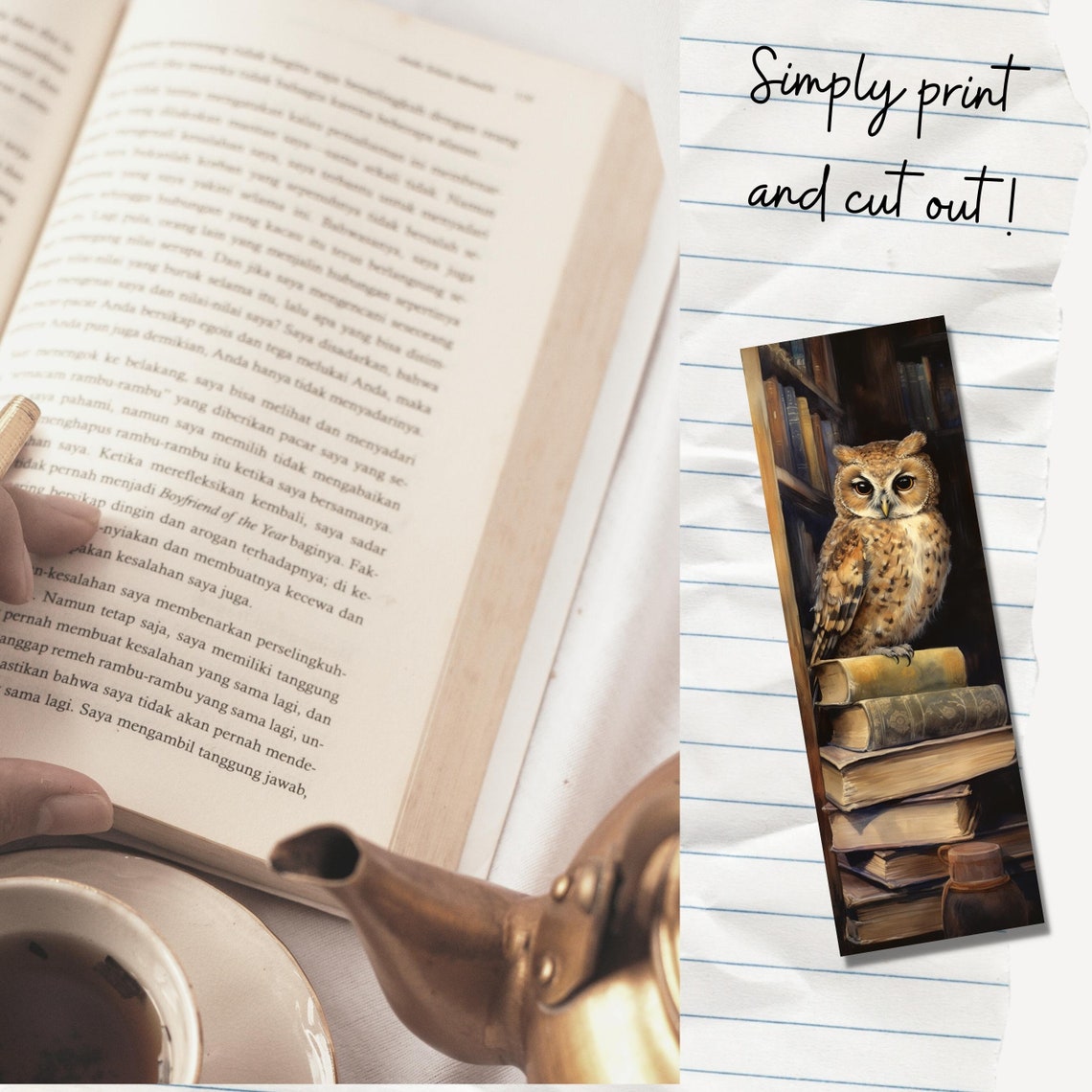 Owls Bookmark Printable Bookmarks Whimsical Animal Bookmark PNG PDF JPG ...