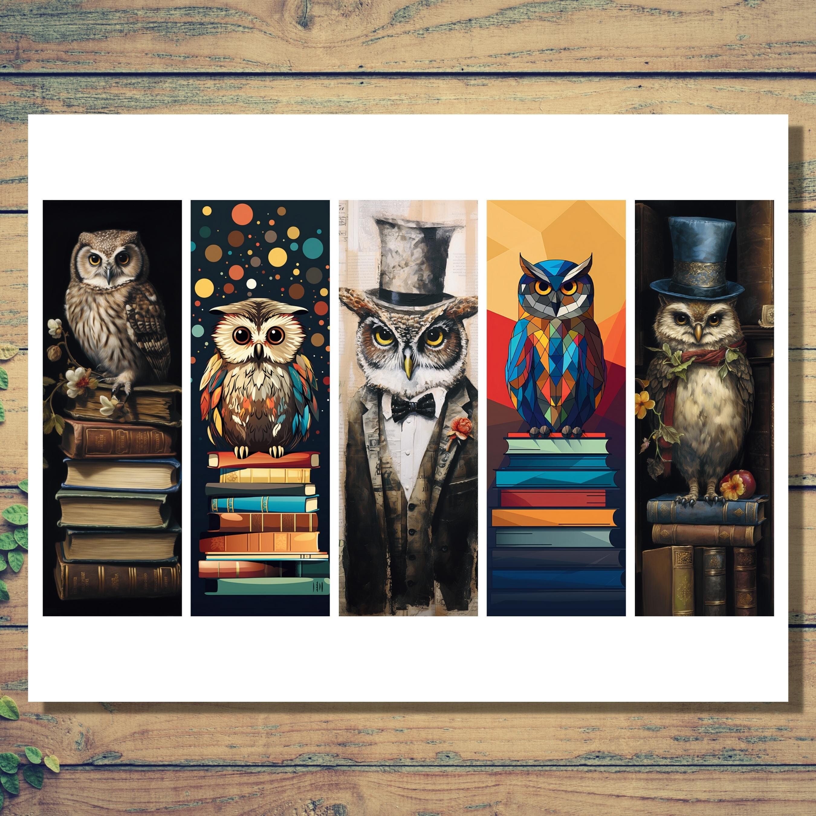 Owls Bookmark Printable Bookmarks Whimsical Animal Bookmark - Etsy