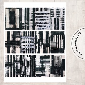 Black and White Stripes Half Papers Printable Pages Abstract Painting ...