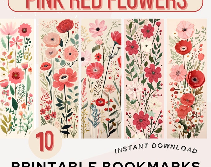 Poppies Printable Bookmarks Poppy Printable Watercolor Painting Poppy ...