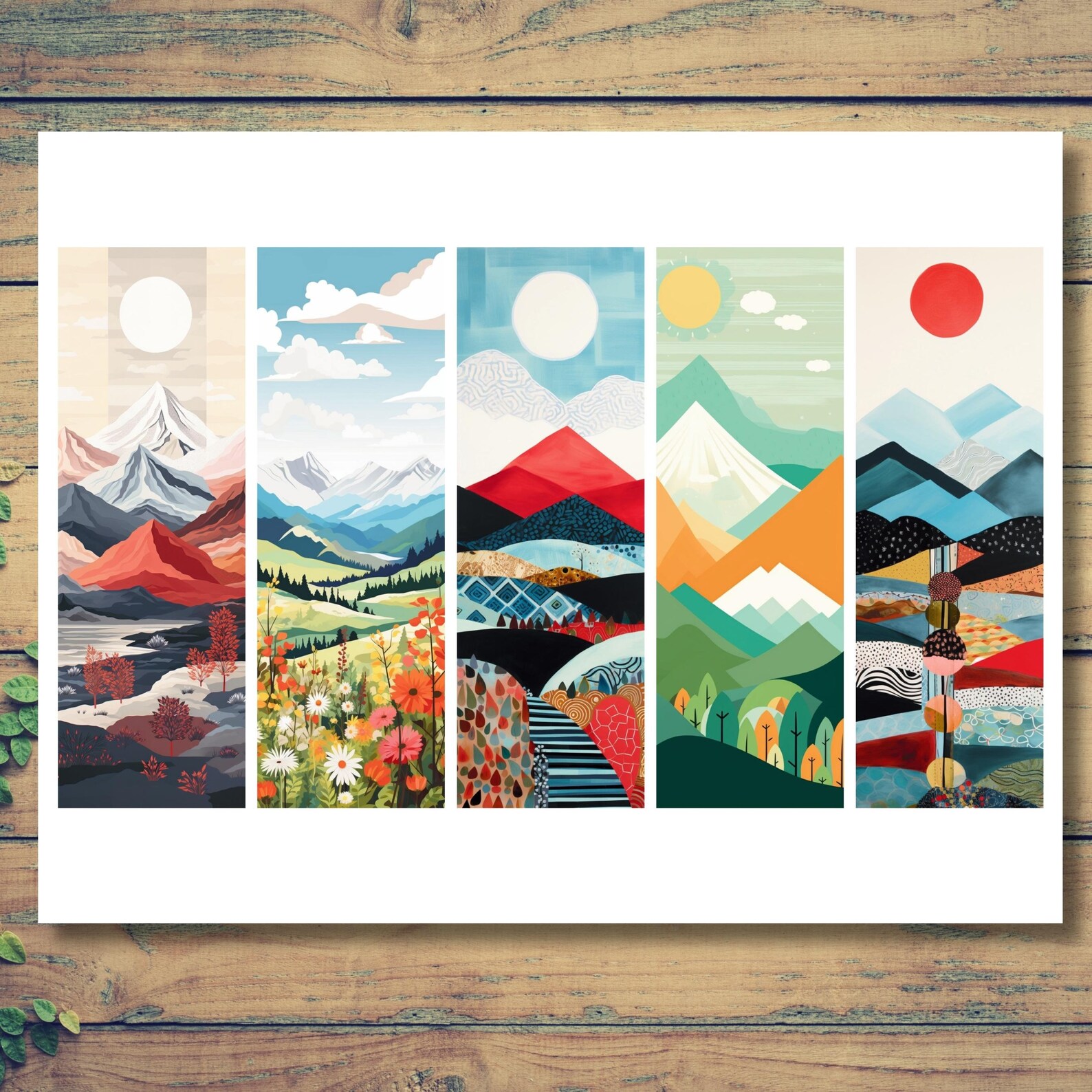 Mountain Bookmark Printable Bookmark Outdoor Themed Bookmark PNG PDF ...