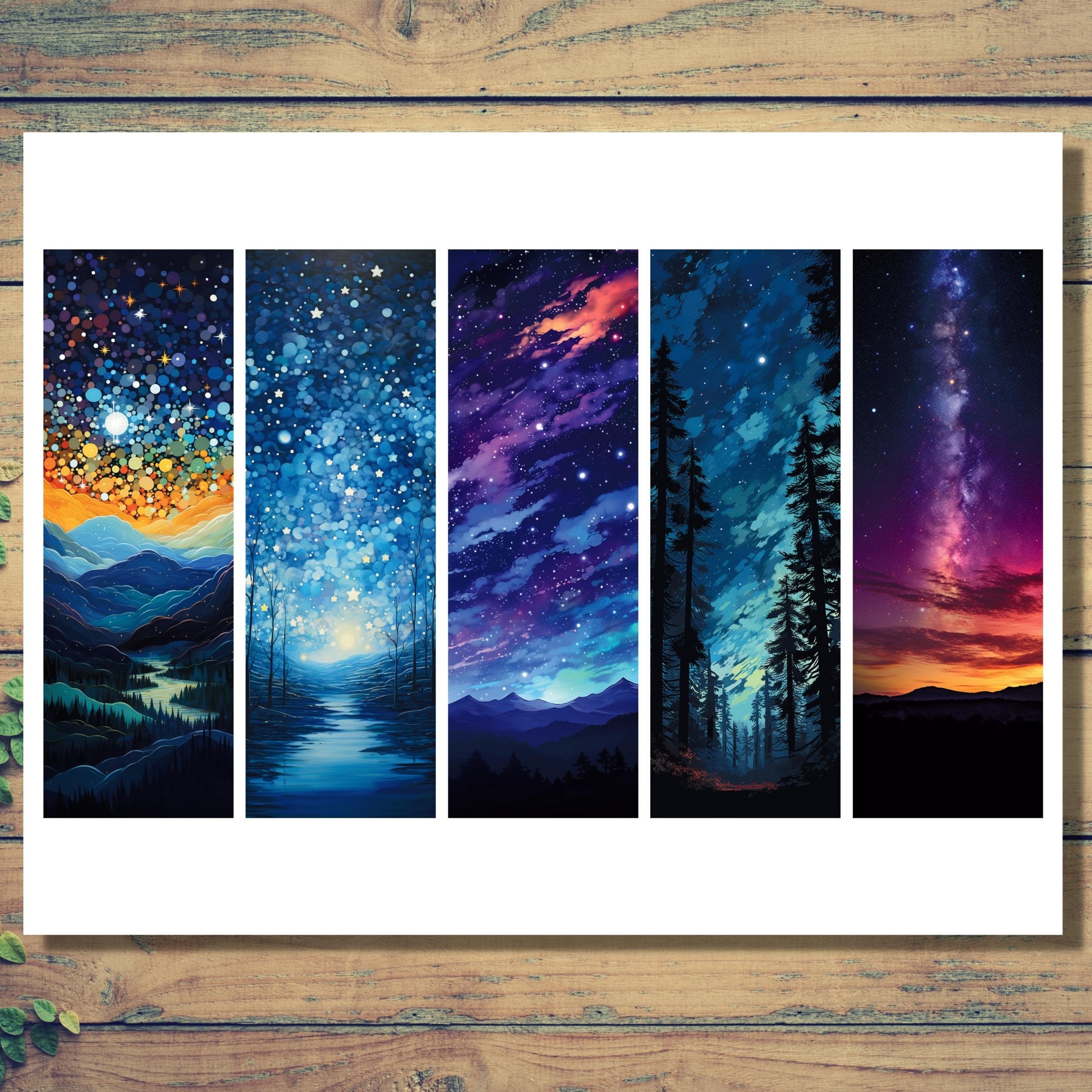 Sky Bookmark Printable Bookmarks Night Sky Starry Night - Etsy