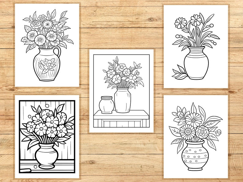 Still Life Coloring Pages Bowl of Fruit & Flowers, 20 Printable Pages ...