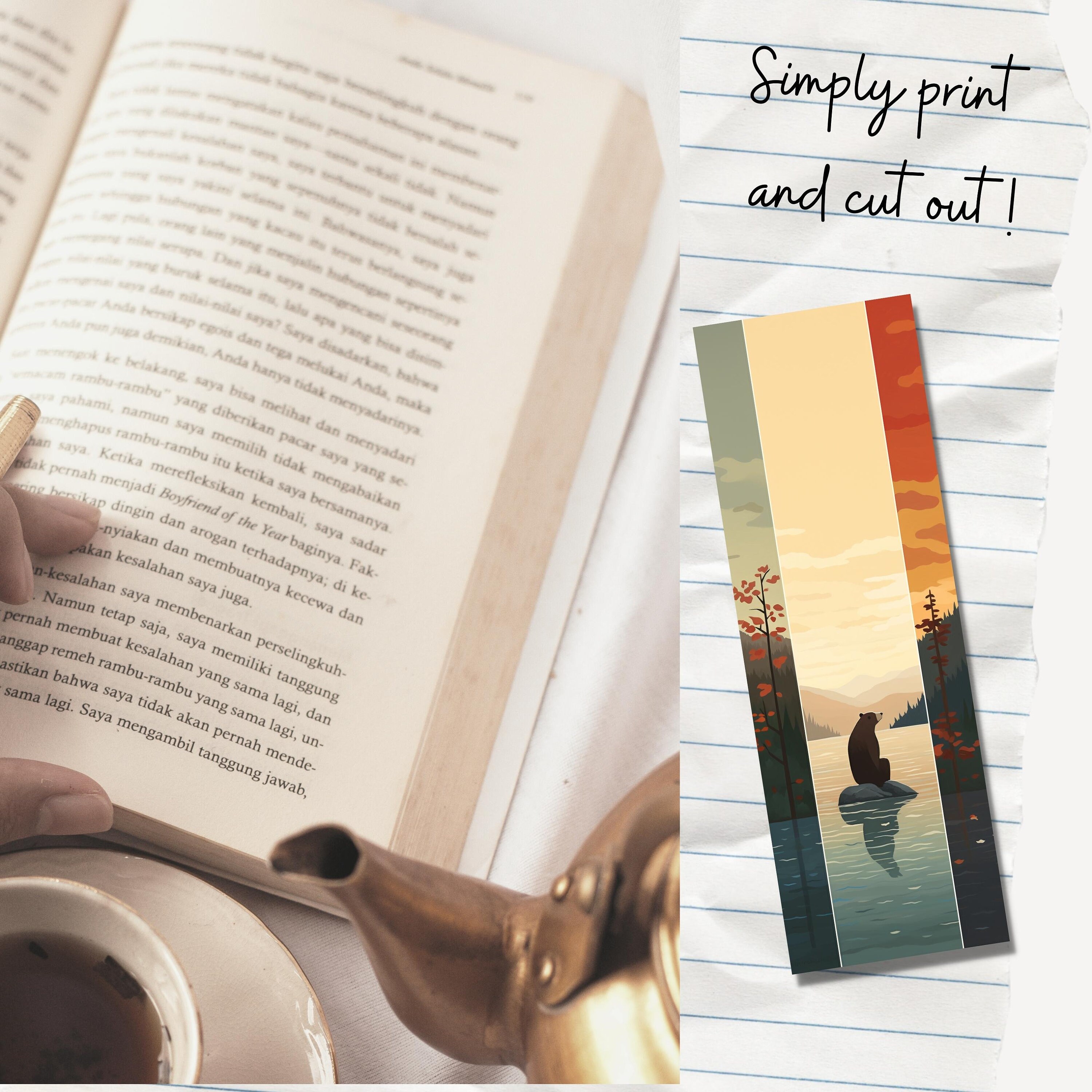 Bear Printable Bookmarks Printable Bookmark Forest Animal Bookmark PNG ...