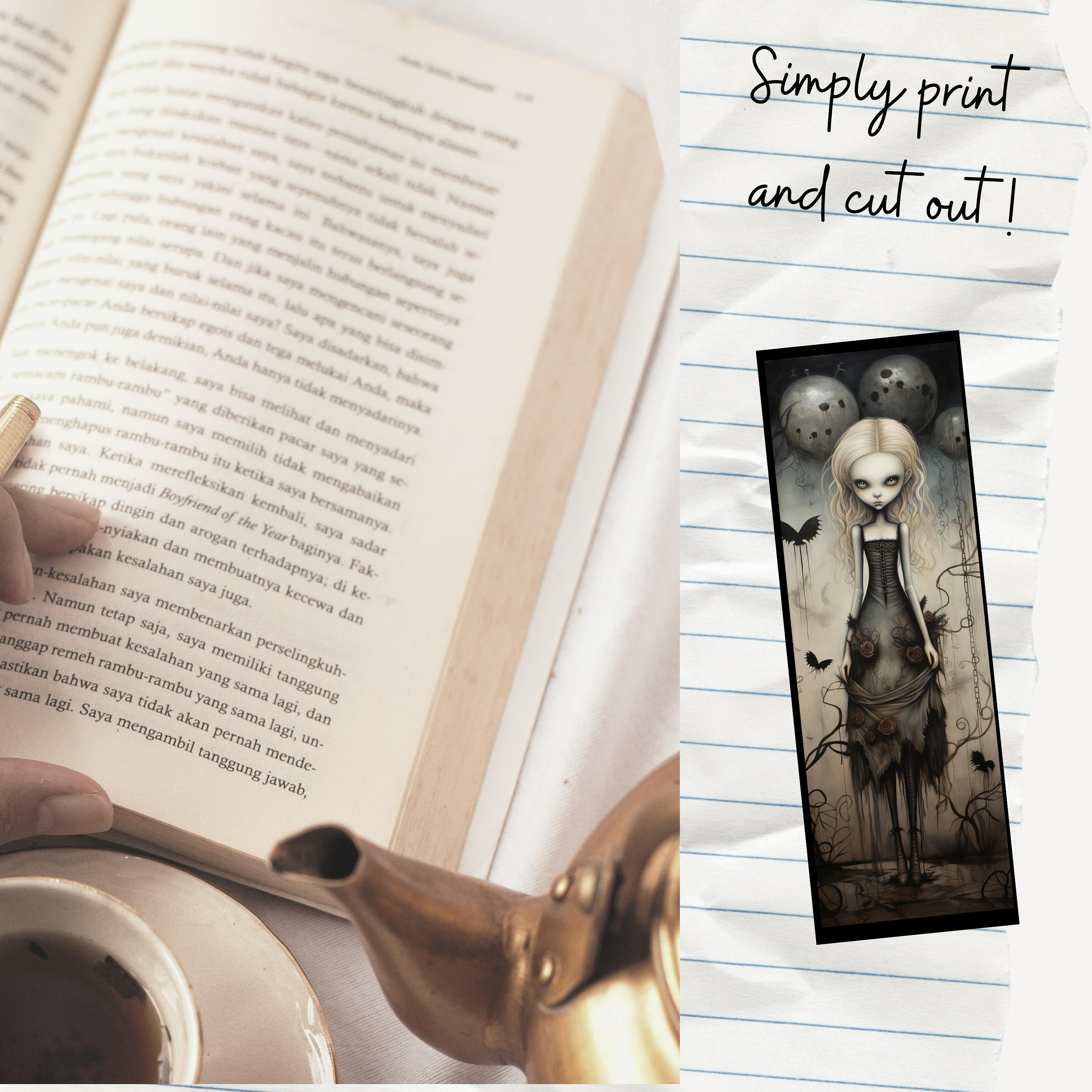 Scary Halloween Printable Bookmarks Spooky Halloween Bookmark Book ...