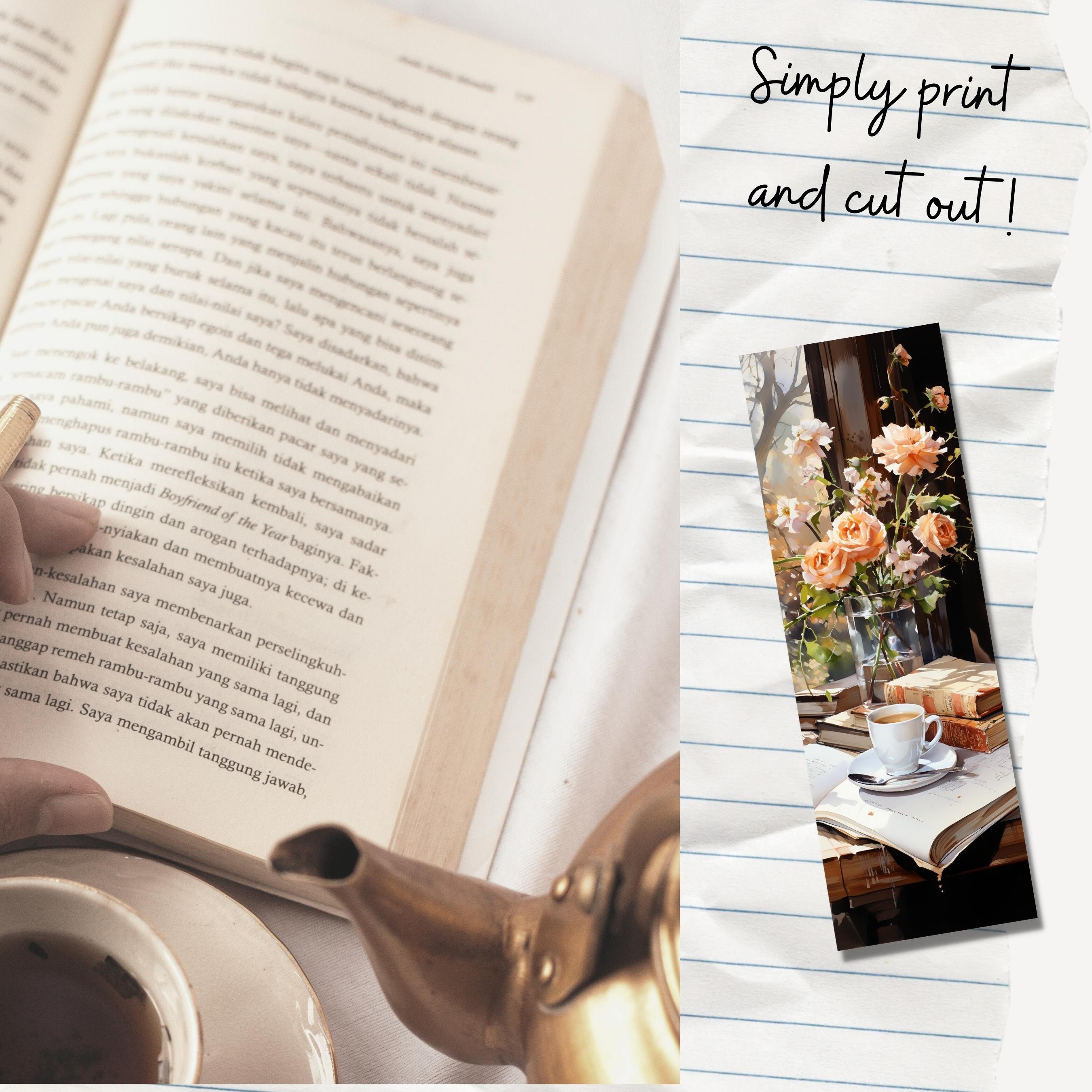 Coffee Bookmark Printable Bookmarks Watercolor Bookmark PNG - Etsy