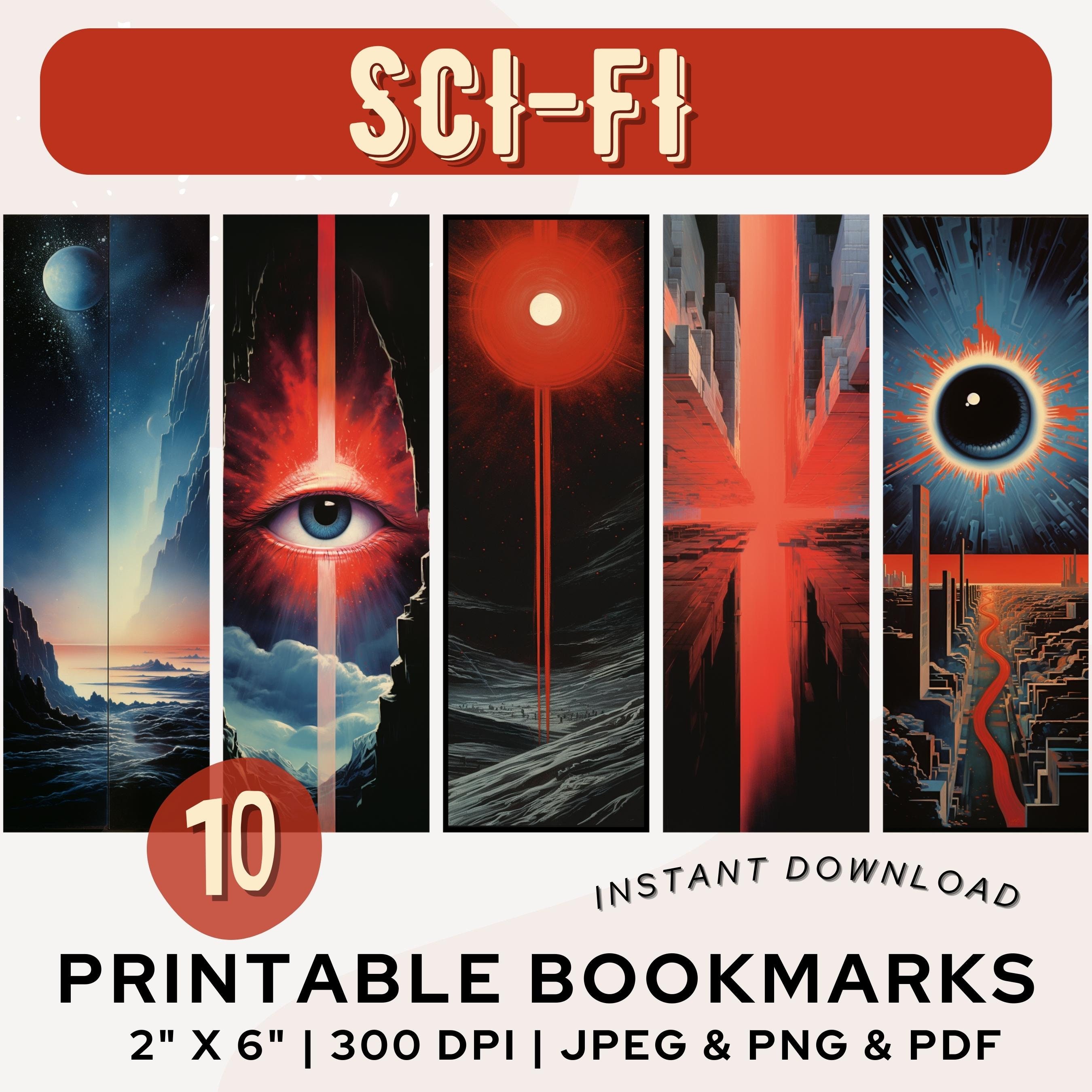 Sci-fi Bookmark Printable Bookmarks Science Fiction Fantasy - Etsy
