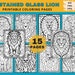 Stained Glass Lion Pattern Coloring Page, 15 Printable Pages, PDF, JPEG ...