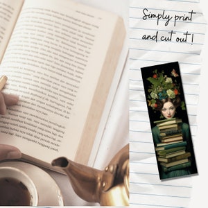 Bookworm Bookmark Printable Bookmarks Book Bookmark PNG PDF JPG Fantasy ...