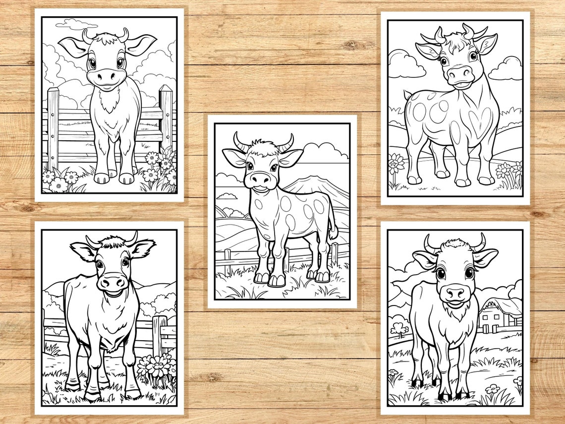Cow Coloring Pages, 10 Printable Coloring Sheets for Kids and Adults ...