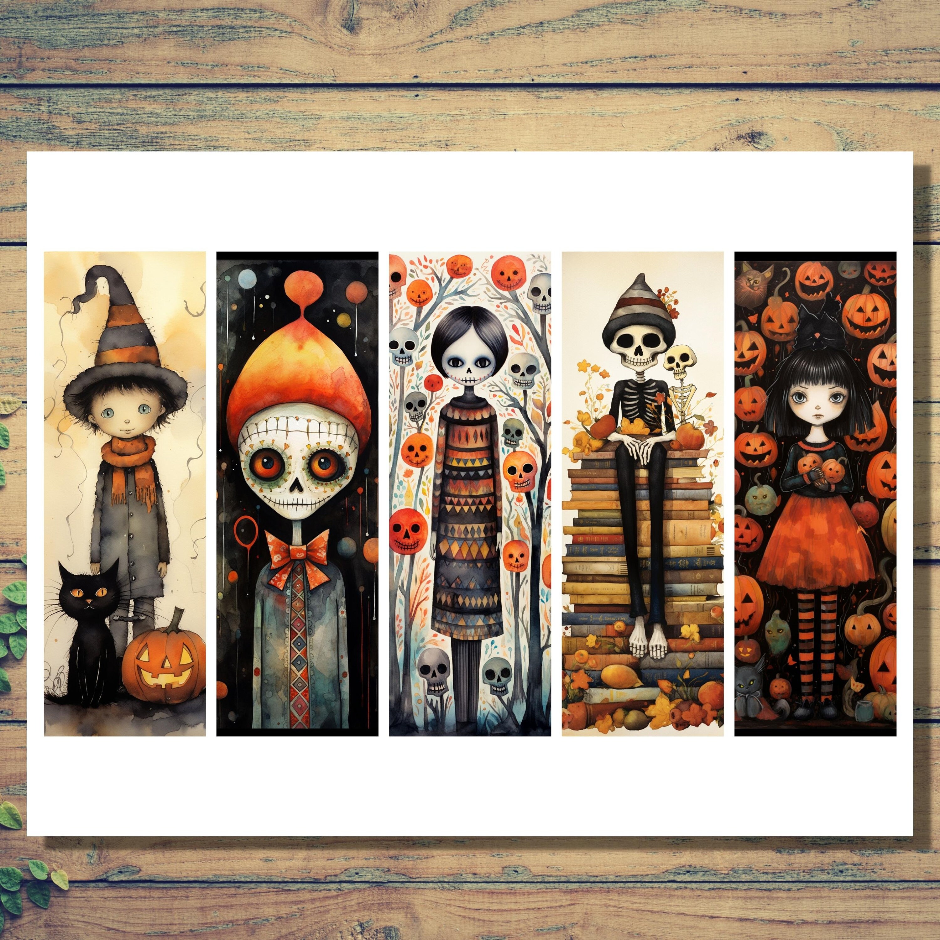 Whimsical Halloween Printable Bookmarks Cute Halloween Digital Download ...