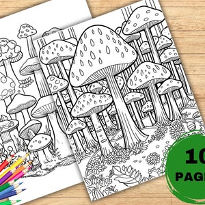 Mushroom Forest Coloring Pages, 10 Printable Fantasy Enchanted Forest ...