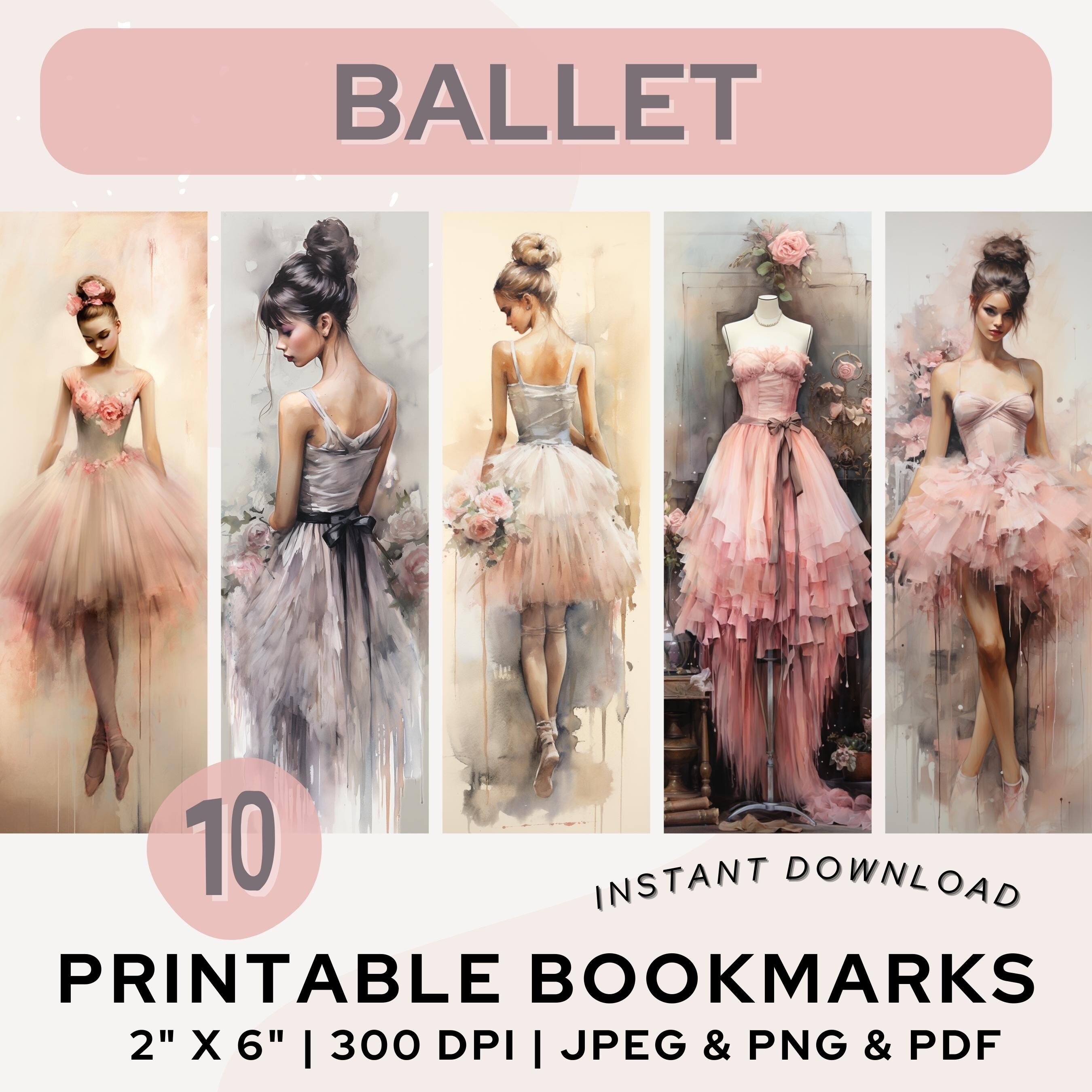Ballet Bookmark Printable Bookmarks Ballerina Dancer Artwork - Etsy