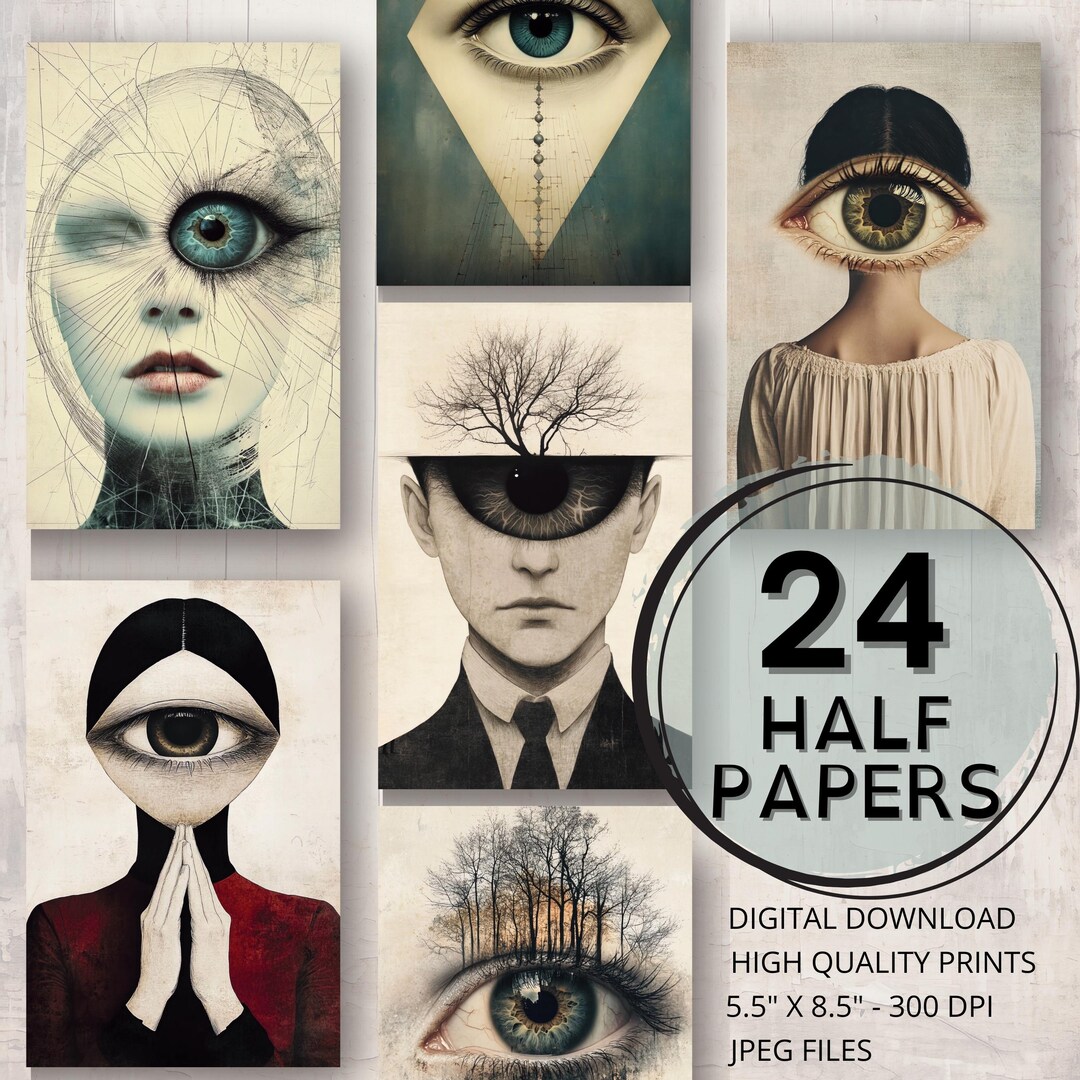 Beyond Vision Surreal Eye Journal Half Papers Printable Page Surreal ...