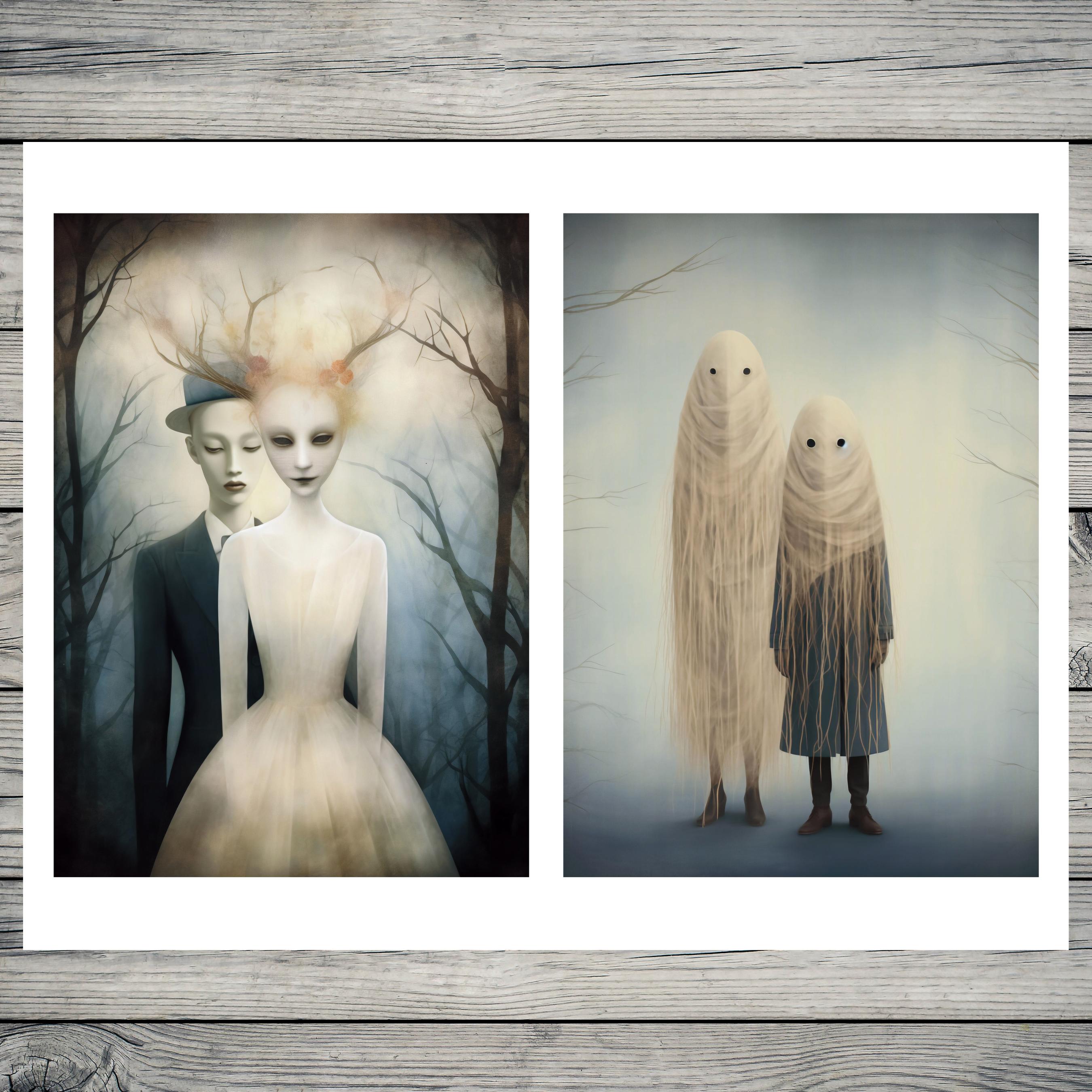 Mystical Ghosts Printable Junk Journal Cards ATC Card Making Phantom ...