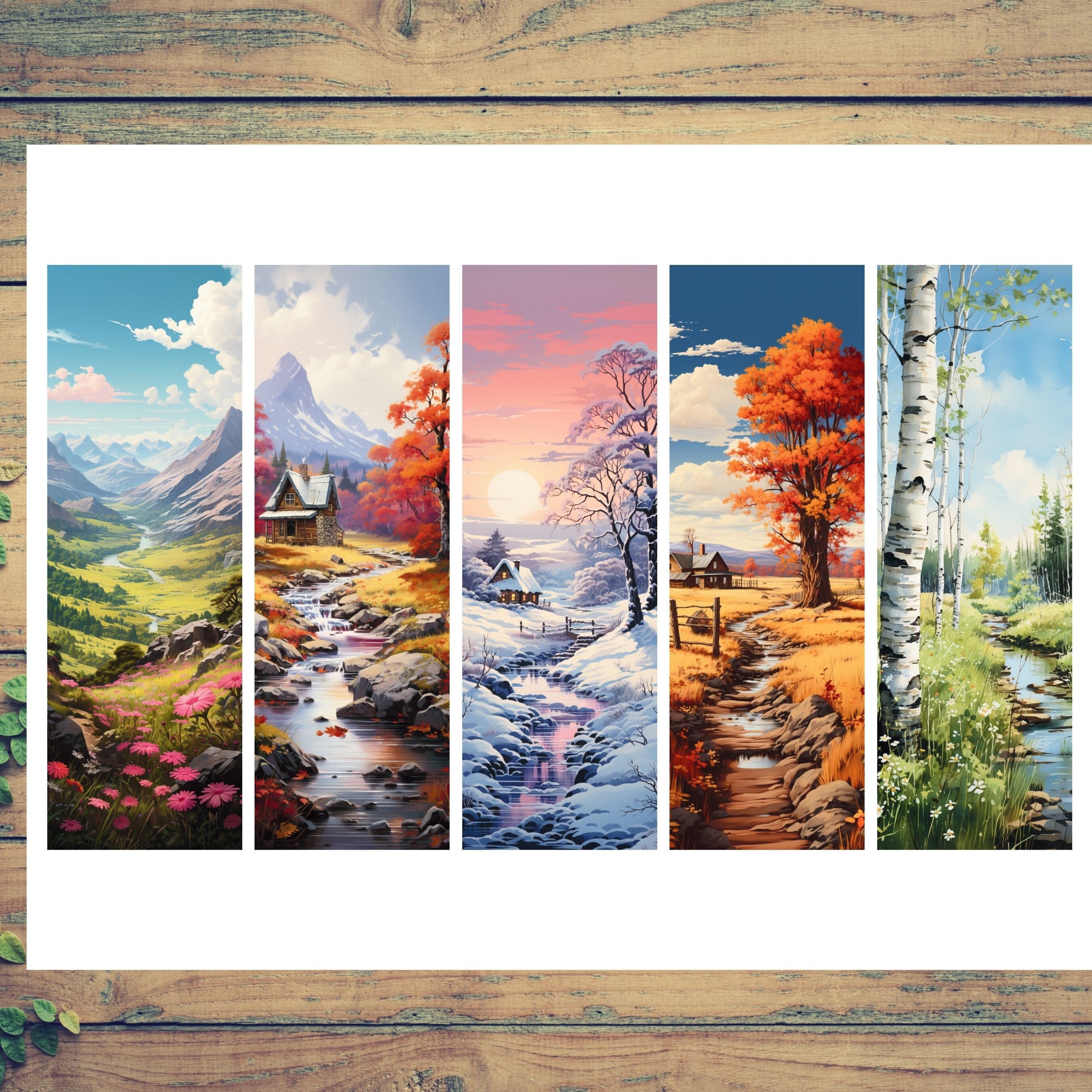Country Landscape Bookmark Printable Bookmarks Nature Bookmark PNG PDF ...