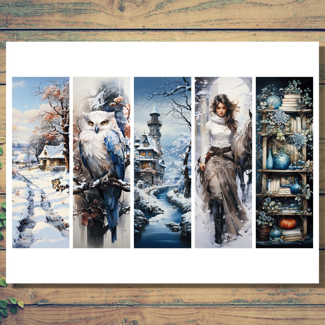 Winter Bookmark Printable Bookmark Nature Snow Book Reading Bookmark ...
