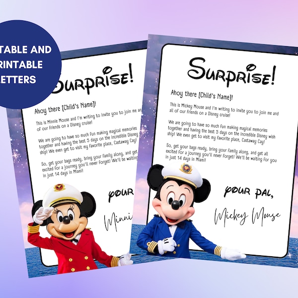 Disneyland Surprise Letter - Etsy