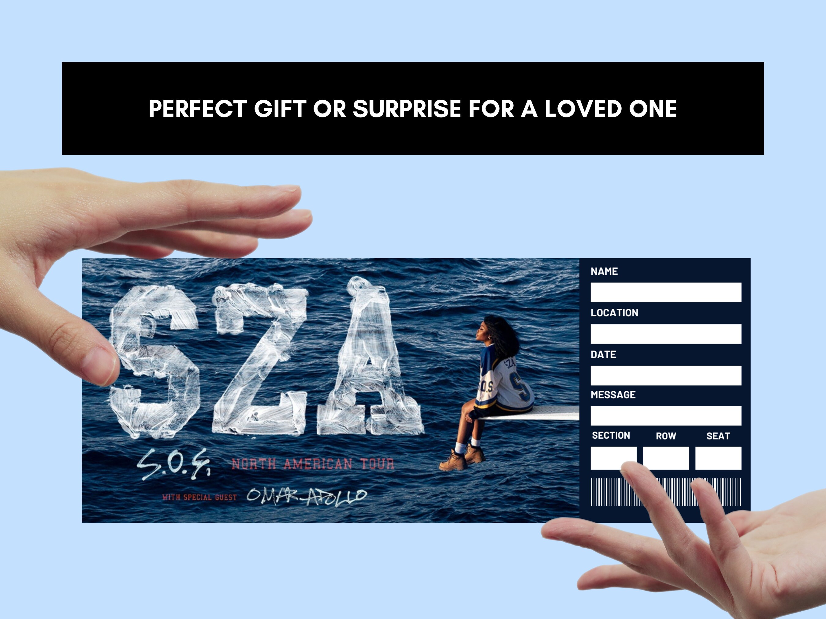 Editable SZA Concert Surprise Ticket Template SZA Sos North - Etsy