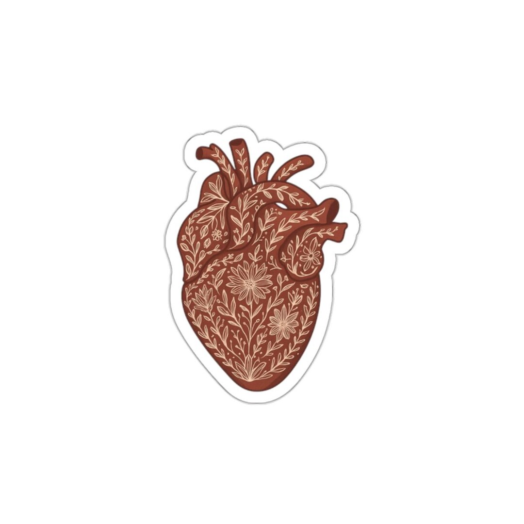 Talavera Anatomical Heart Sticker | Corazón Mexicano Folk Art | Mexican ...