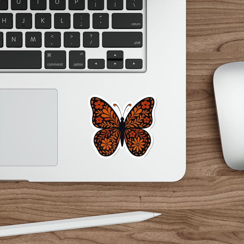 Michoacán Monarch Butterfly Sticker, Talavera Folk Art Style, Mexican ...