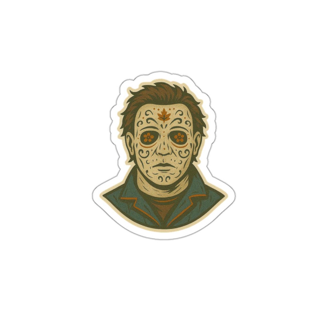 Silent Slasher Mask Horror Sticker Die-cut, Día De Los Muertos Vinyl ...