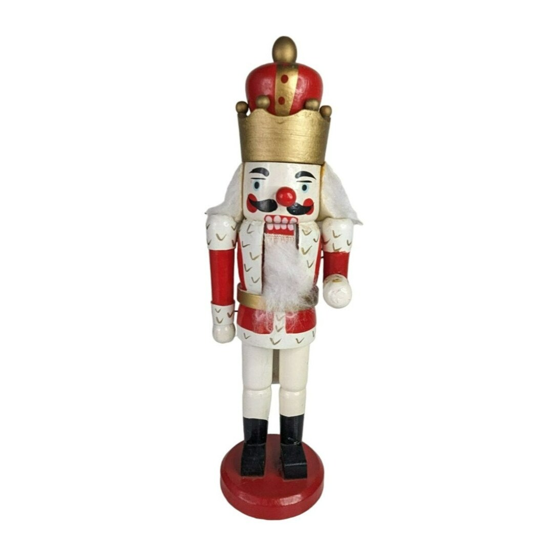 Vintage Traditional Wooden Soldier Prince Nutcracker Fur Beard 13 ...