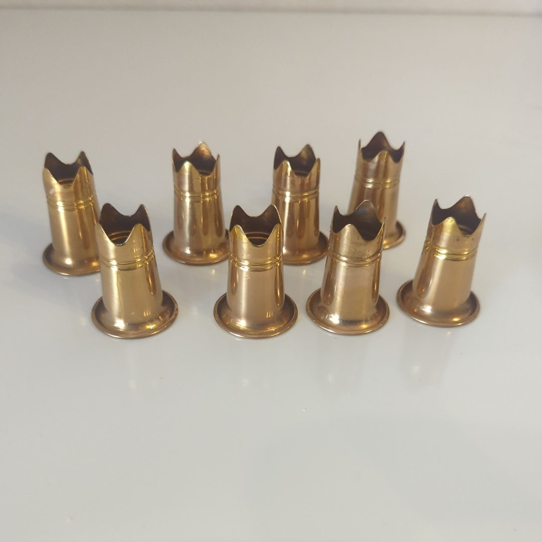 Vintage Set of 8 Brass Tall Ring Inserts for Pillar Candle Holders - Etsy