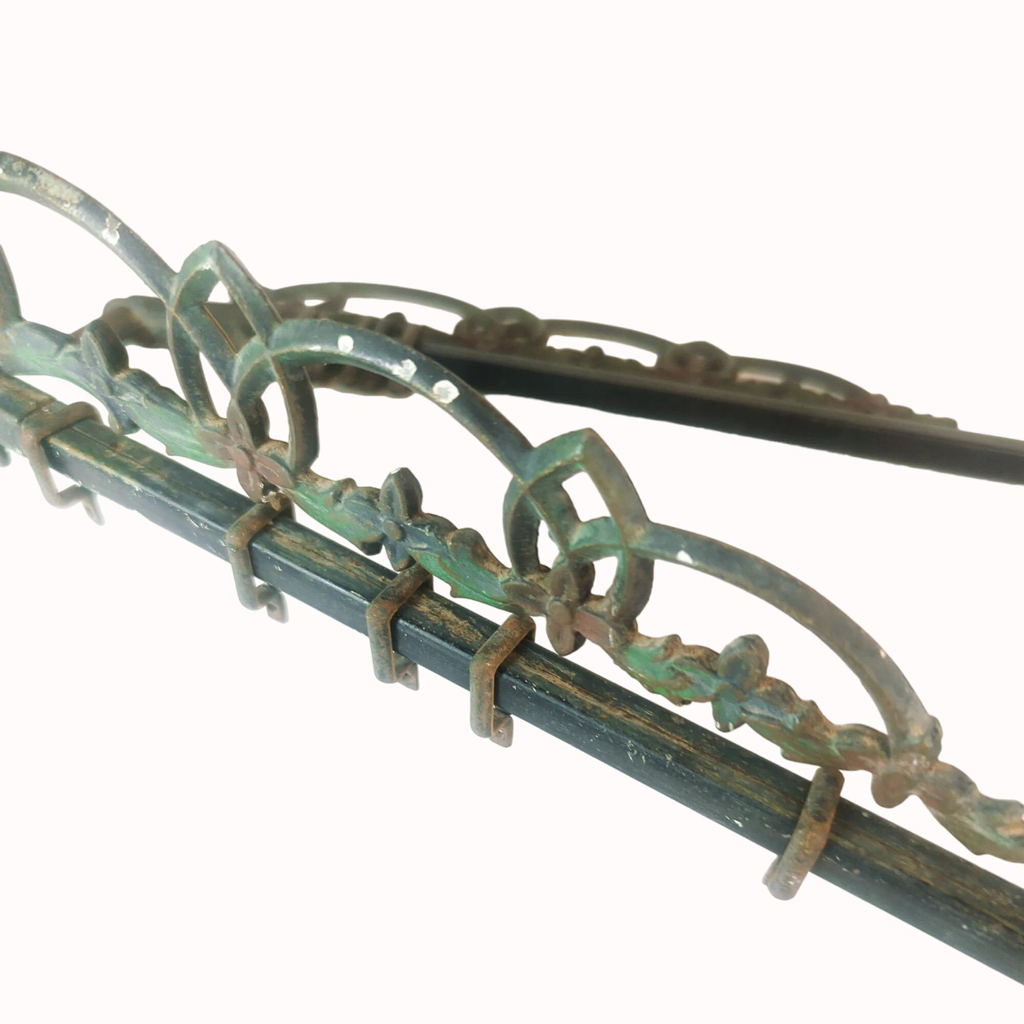 Antique Victorian Cast Iron Swing Arm Curtain Rods Ornate Fleur-de-lis ...