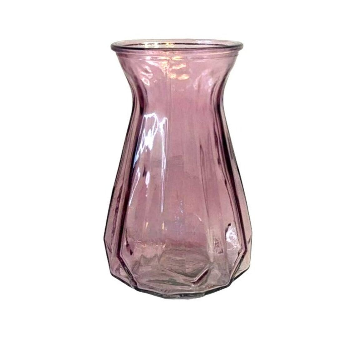 Vintage DPS Ariel Purple Flower Glass Vase 6-inches Decagon Star Shaped ...