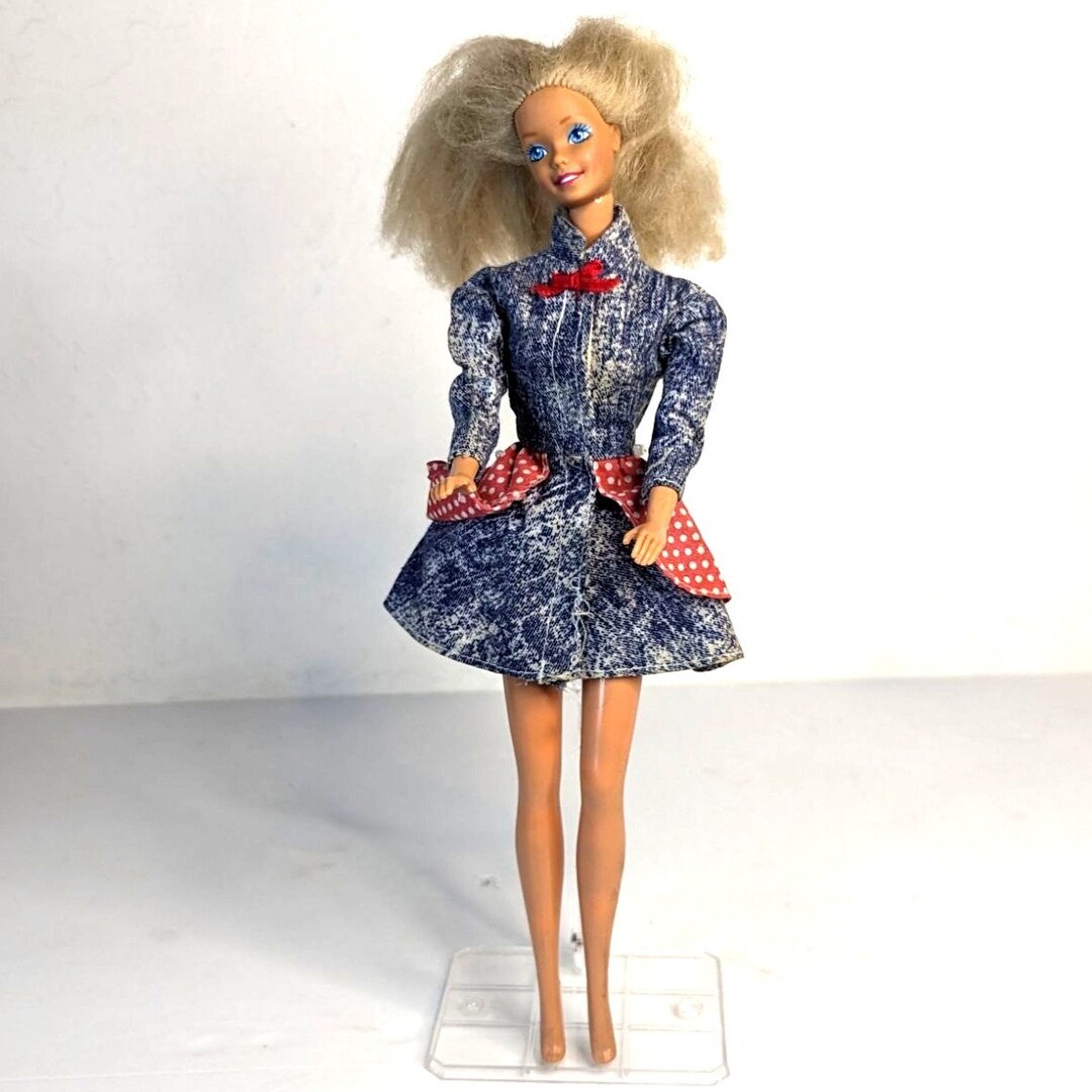 Vintage 1980s Barbie in 1990 Acid Wash Demin Dress - Etsy