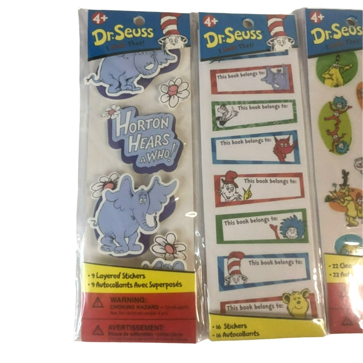 Dr Seuss Cat in the Hat Horton Stickers and Pin Badges Lot - Etsy