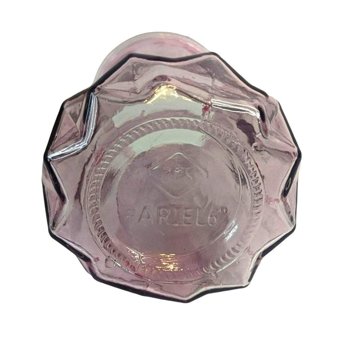Vintage DPS Ariel Purple Flower Glass Vase 6-inches Decagon Star Shaped ...