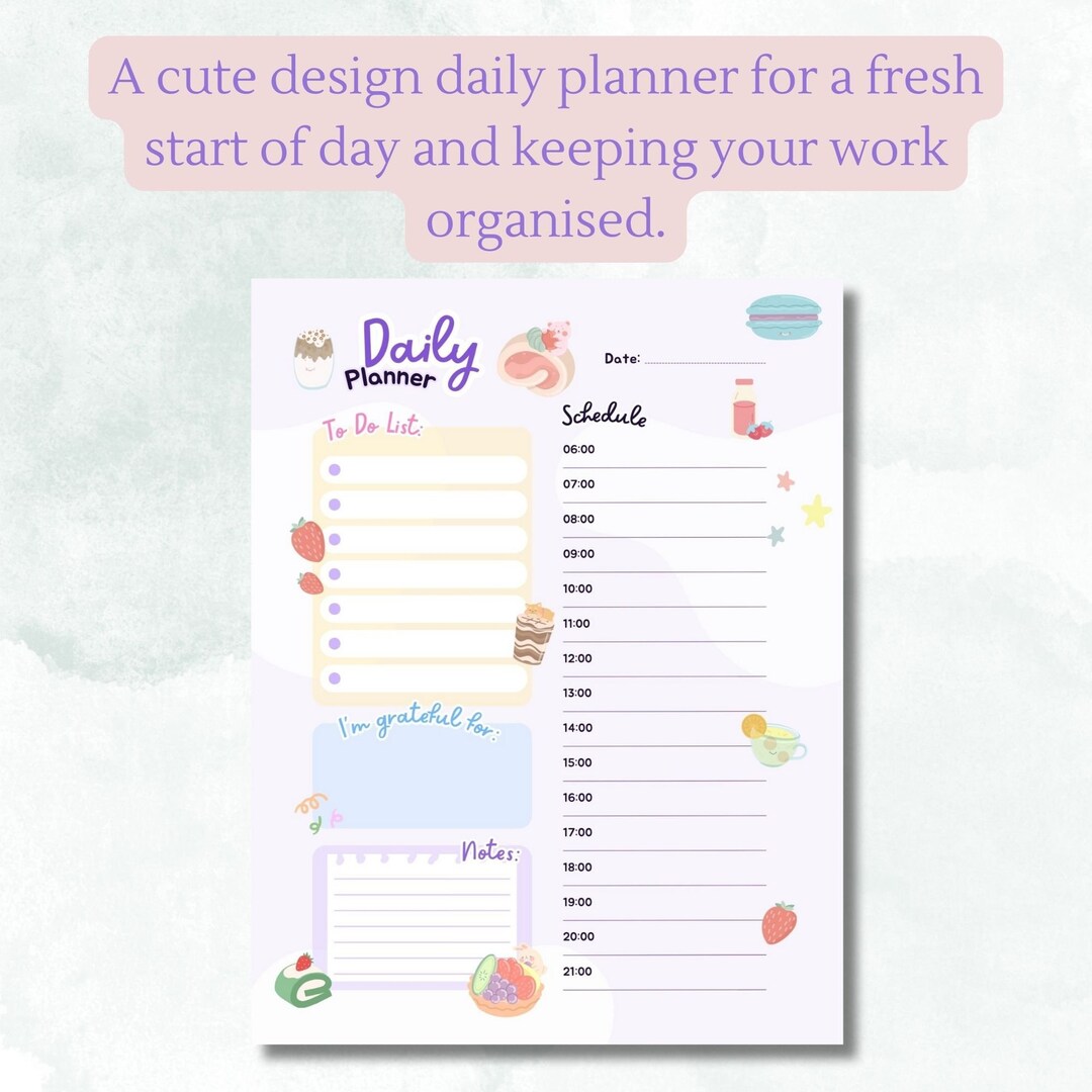 Cute Printable Daily Planner, to Do List, Productivity Planner, Daily ...