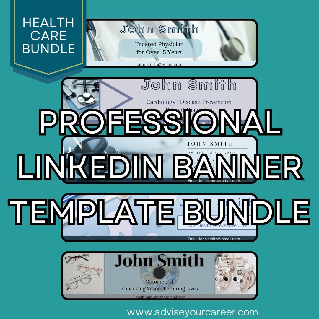 Healthcare Linkedin Profile Banner Editable Canva Template, 5 LI ...