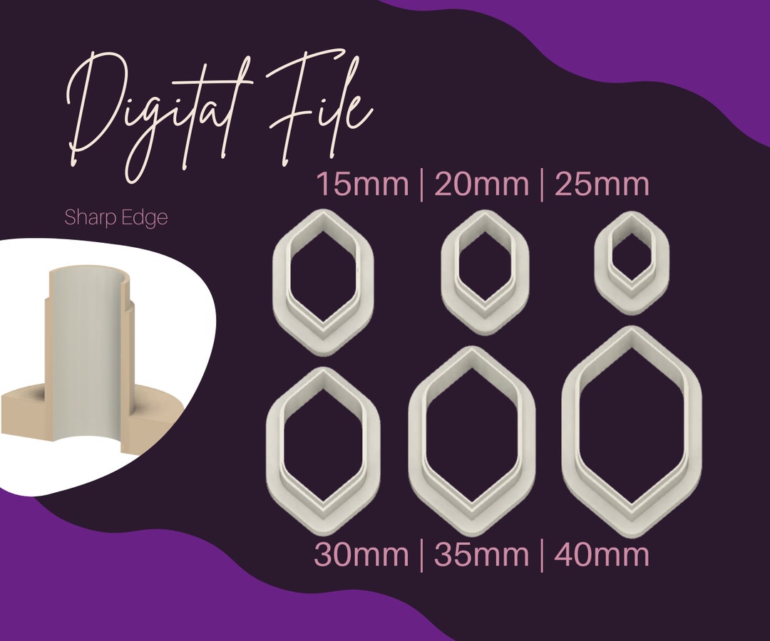 15-40mm 6 Sizes Crystal Jewel Gem Polymer Clay Cutter STL File, Jewel ...
