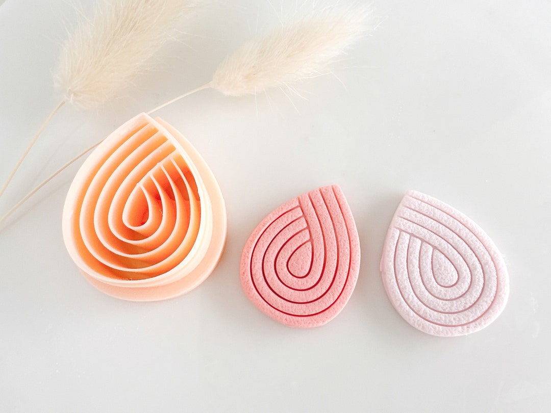 Embossed Tear Drop Polymer Clay Cutter, Embossed Tear Drop Cutter, Tear ...