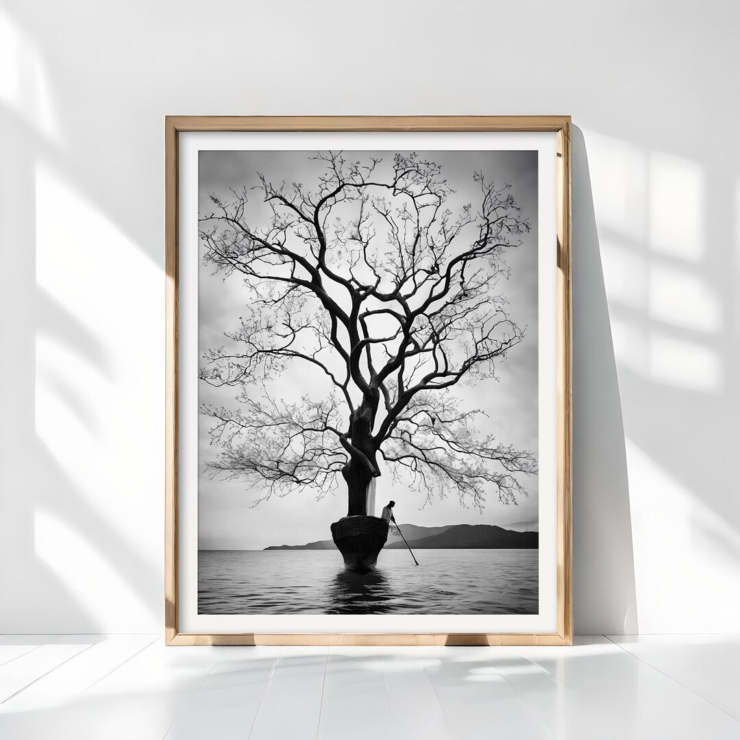 Celestial Sojourn Digital Download Tranquil Black & White Portrait of a ...