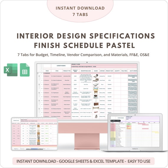 Interior Finish Schedule Template
