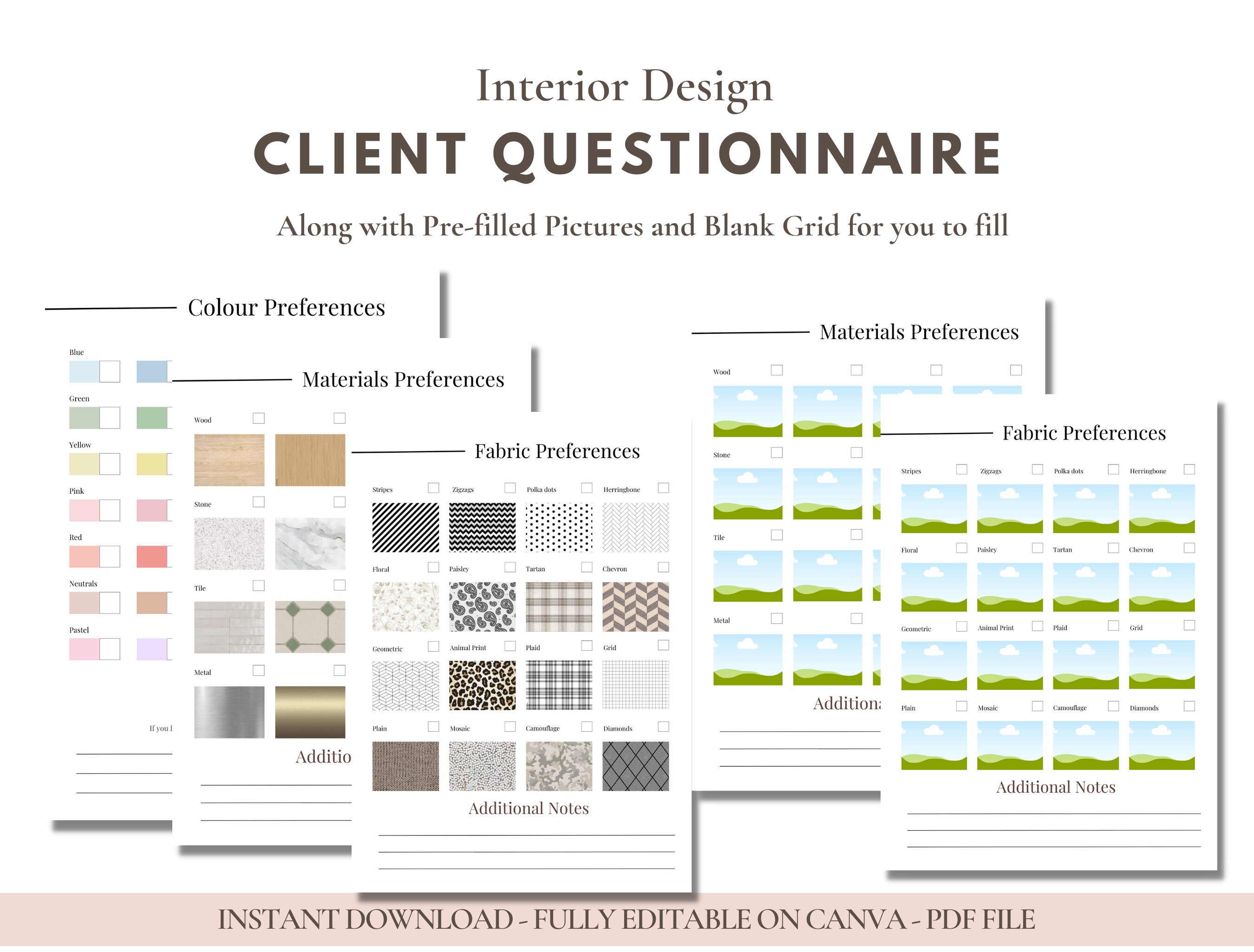 Interior Design Client Questionnaire Template | Editable in Canva ...