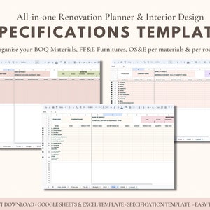 Interior Design Specification Template: Renovation Planner (google ...