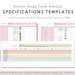 Interior Design Specification Sheet: Renovation Planner (google Sheets ...