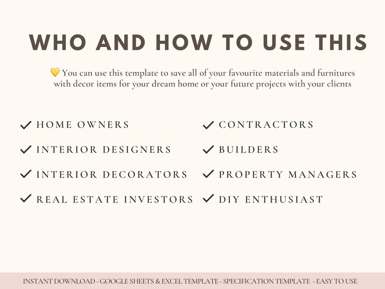 Interior Design Specification Template: Renovation Planner (google ...