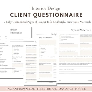 Interior Design Client Questionnaire Template | Editable in Canva ...