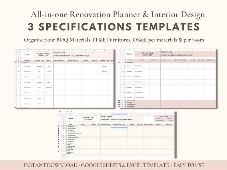 Renovation Planner, Specification Interior Design, Budget Timeline ...